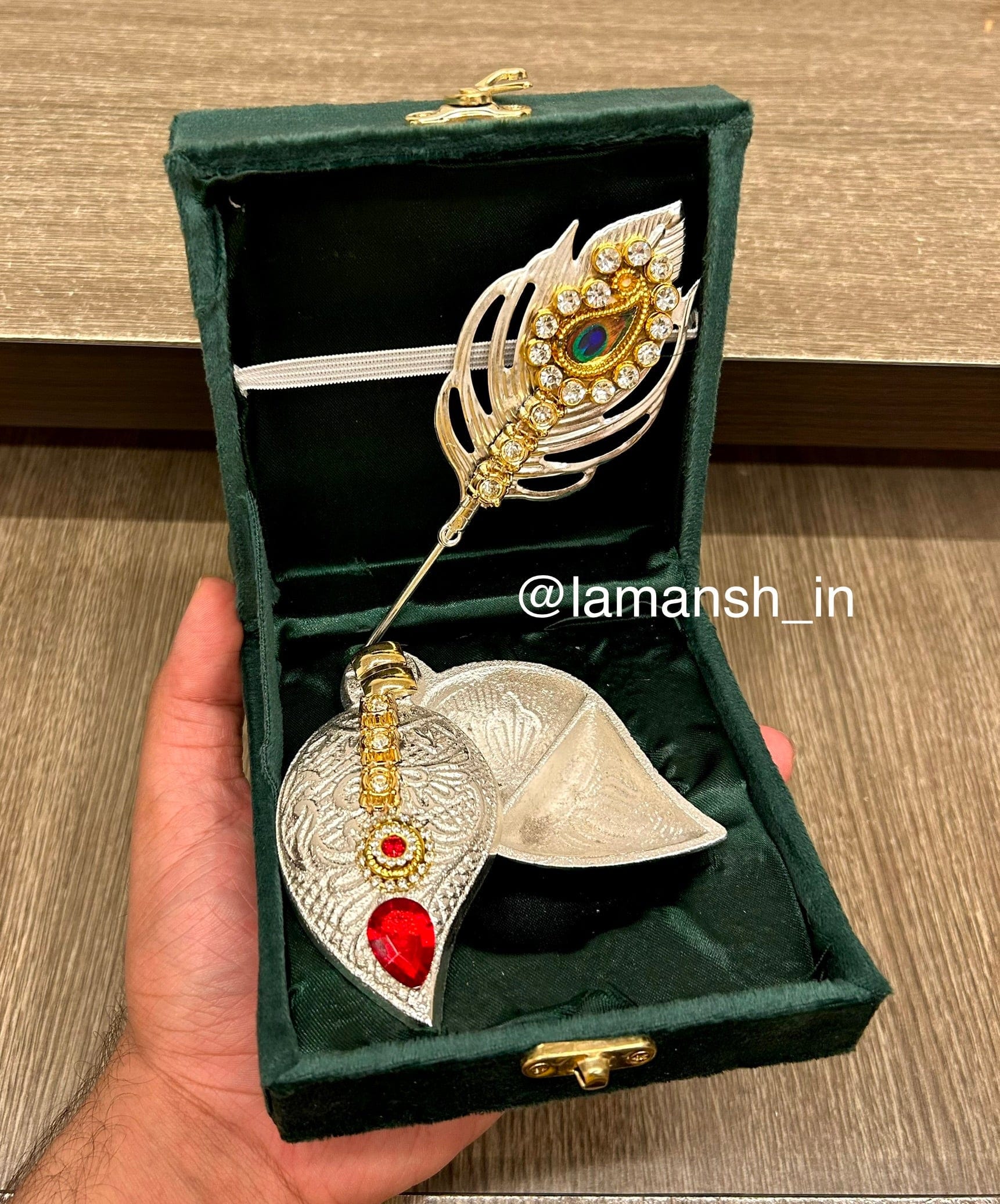German Silver Corporate Gifting Kumkum Puja Box Sindur Box with Tilak ...