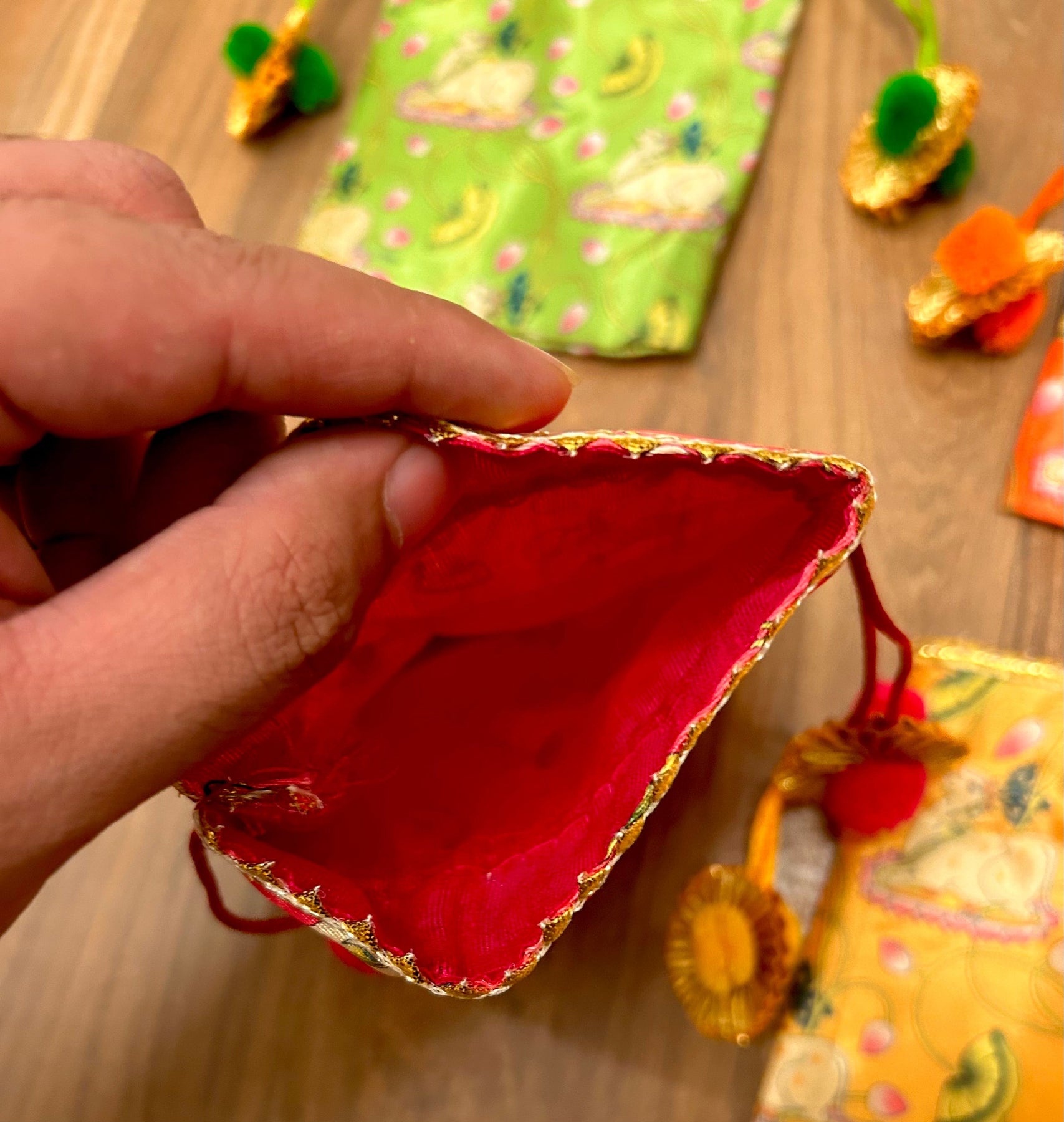 LAMANSH 5*7 inch Pichwai Potli bags for Return Gifts packing Giveaways ...