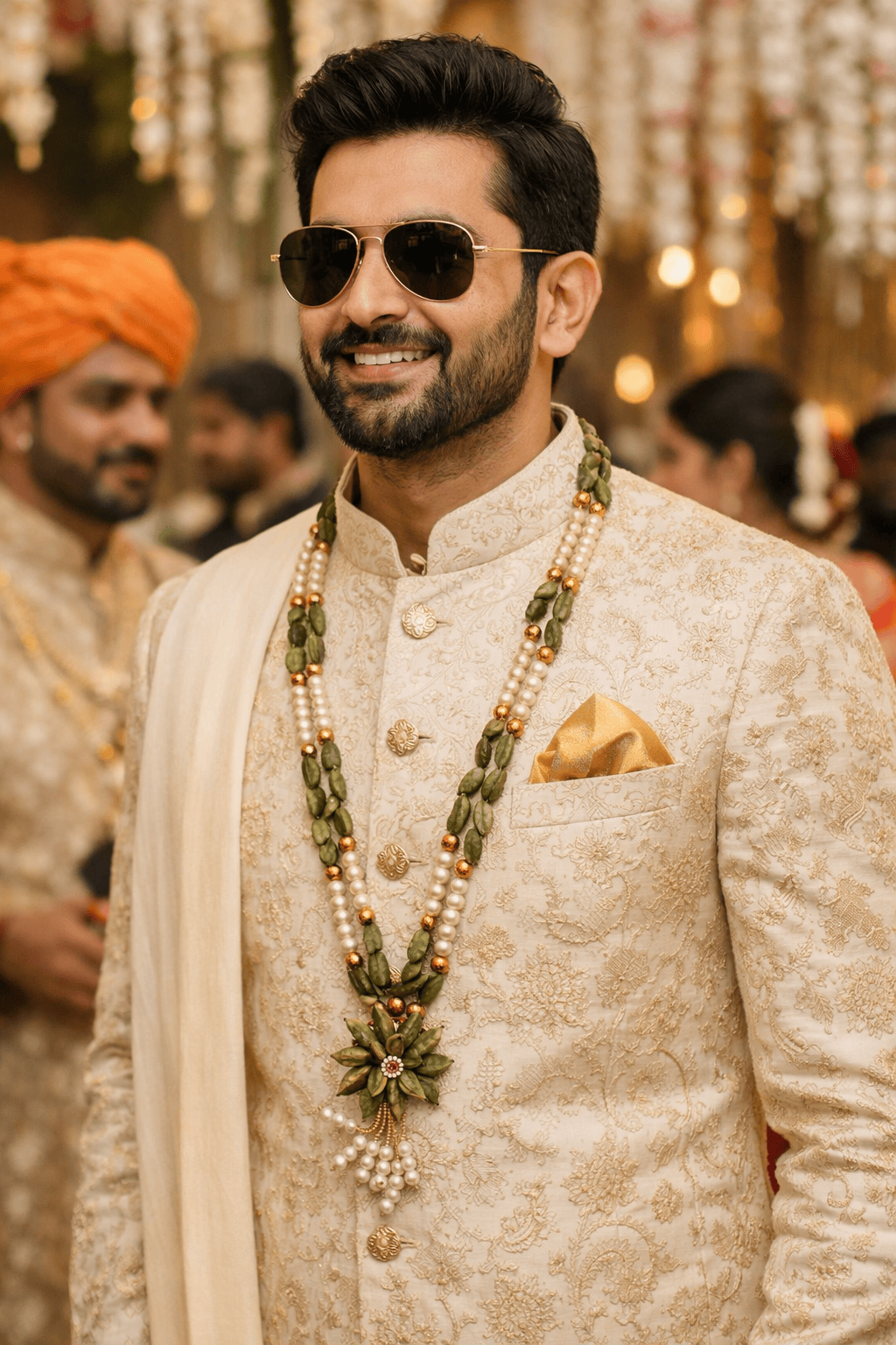 LAMANSH Fresh Elaichi Mala with moti for Pooja 🕉️ ceremony / Jain Wedd ...