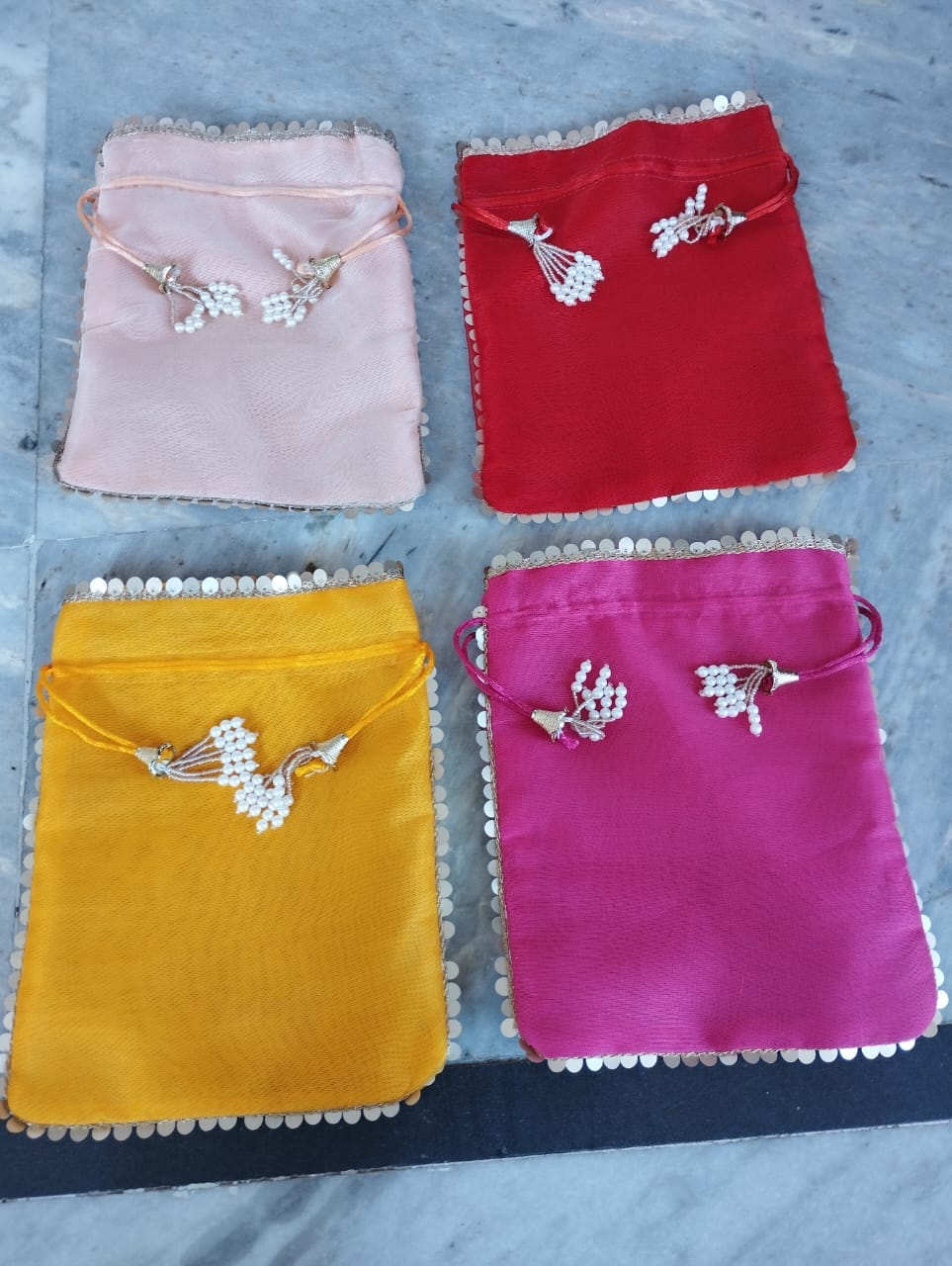 LAMANSH 7*9 inch plain Organza plain Potli bags for Giveaways 🎁 & Favo ...