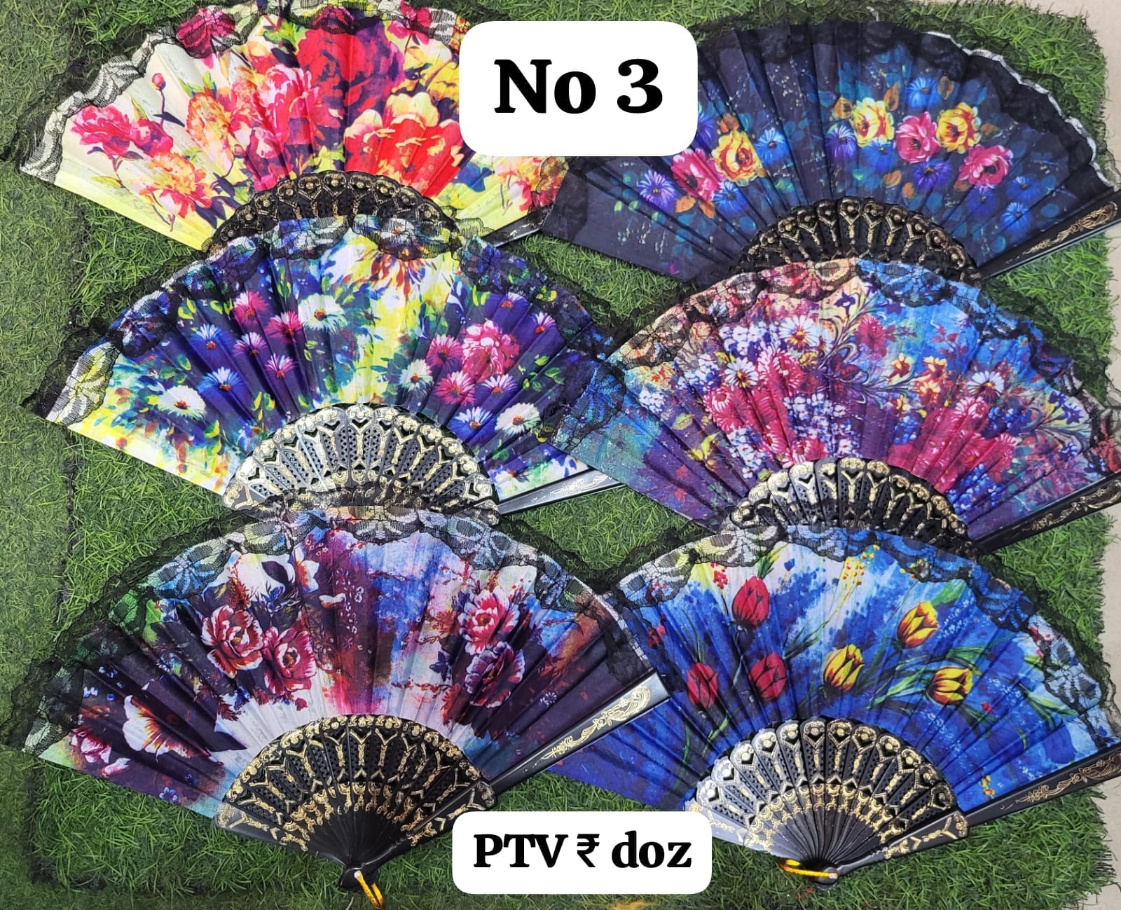 LAMANSH Plastic Fans for Gifting & Decoration Hand Fans, Plastic Desig ...