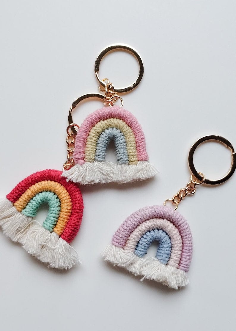 Macrame Handmade Rainbow keychains for return gifting 🎁 / Bag charm ...