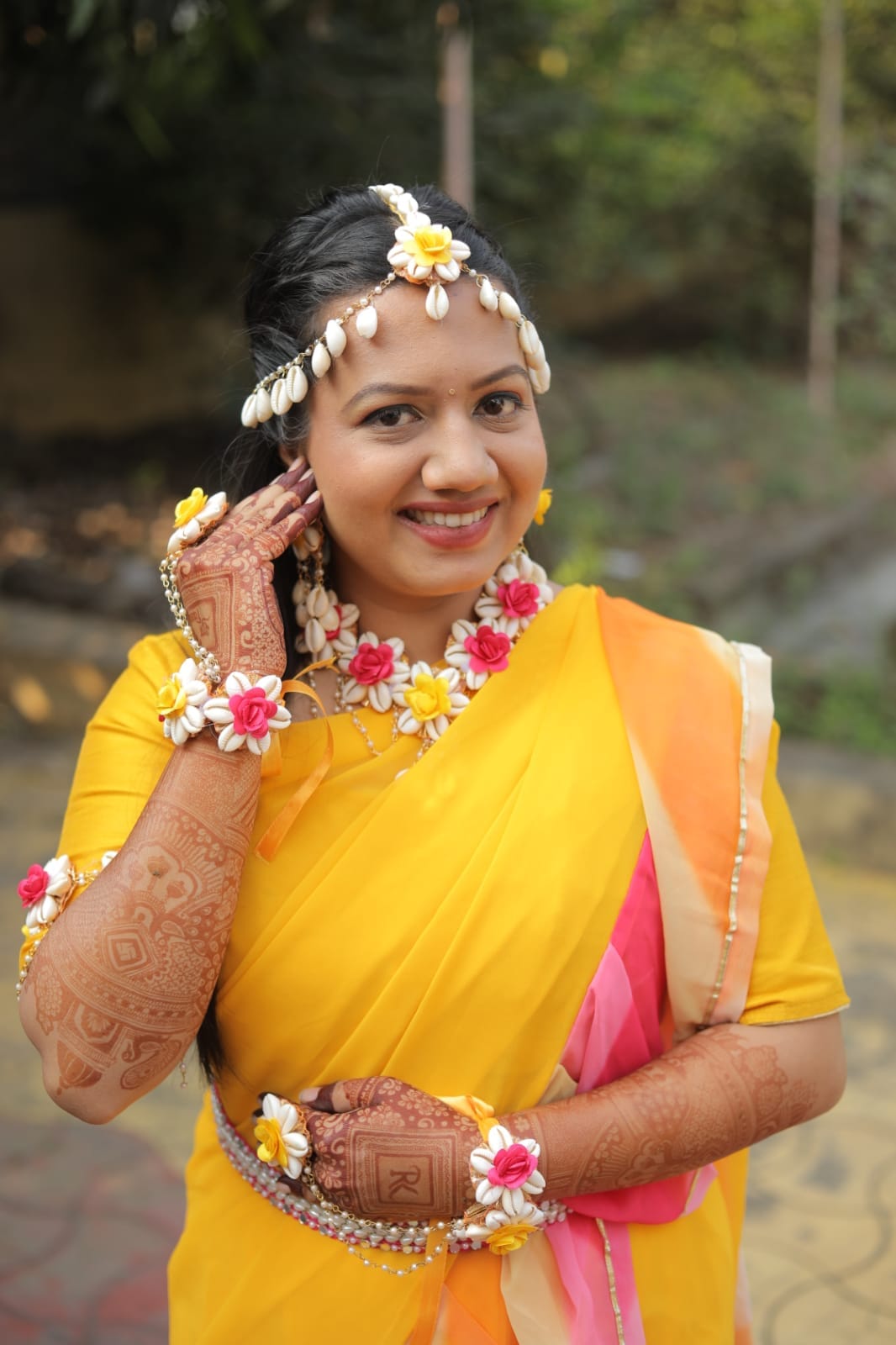 LAMANSH Shells X Floral 🌸 jewellery set for haldi ceremony – Lamansh