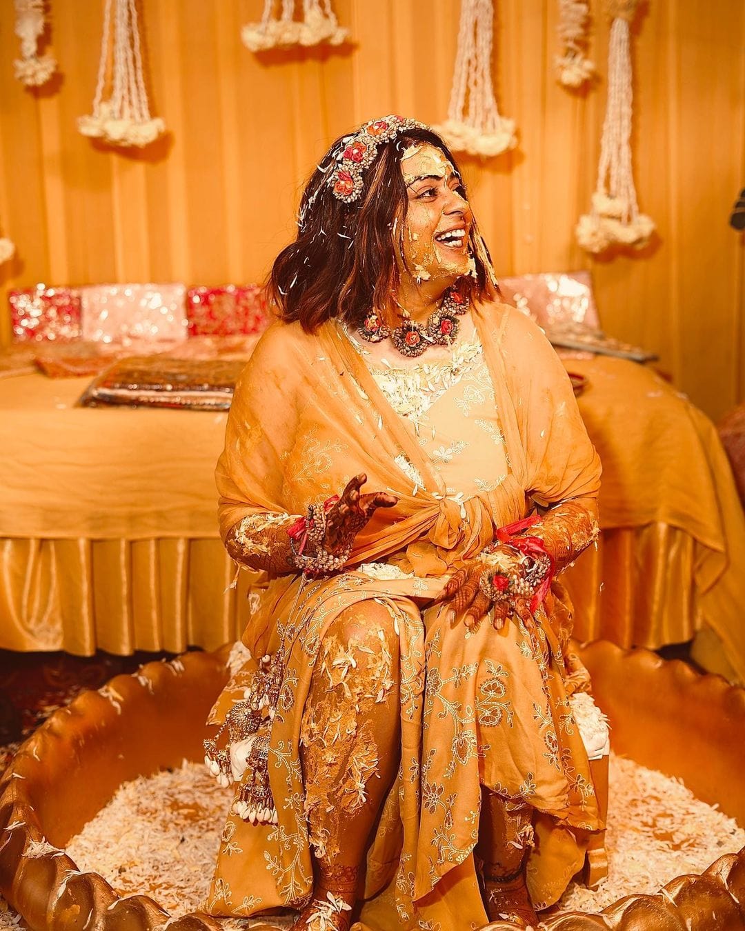 LAMANSH Gorgeous Floral Jewellery set for Haldi & Mehendi ceremony ️ ...