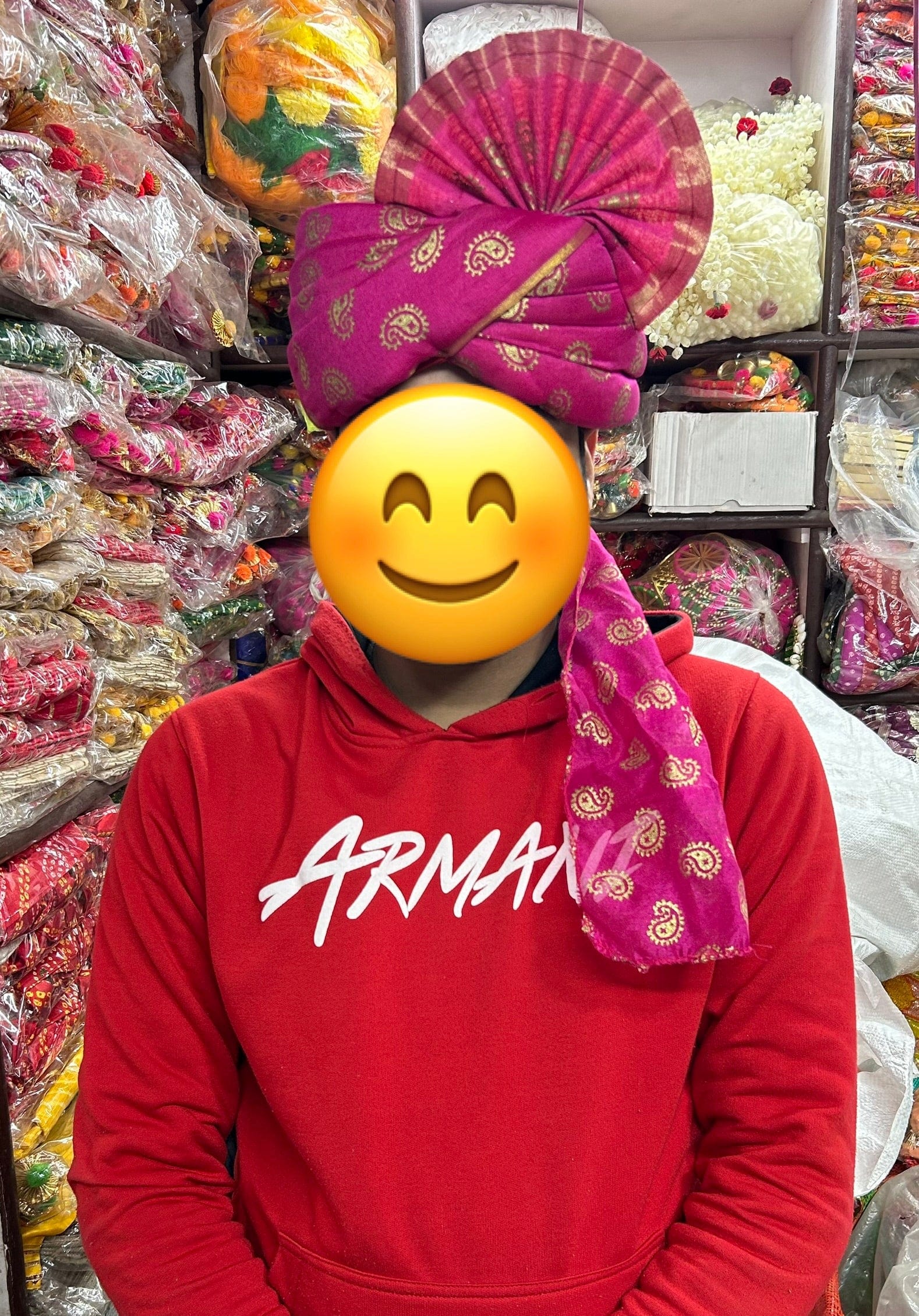 LAMANSH Pink Kari Printed Ready-made Safa Pagdi turbans fir Barati swa ...