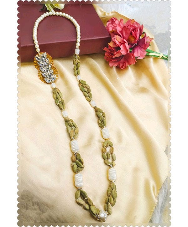 LAMANSH Real Elaichi Designer Welcome Swagat Moti Mala Necklace for Ja ...