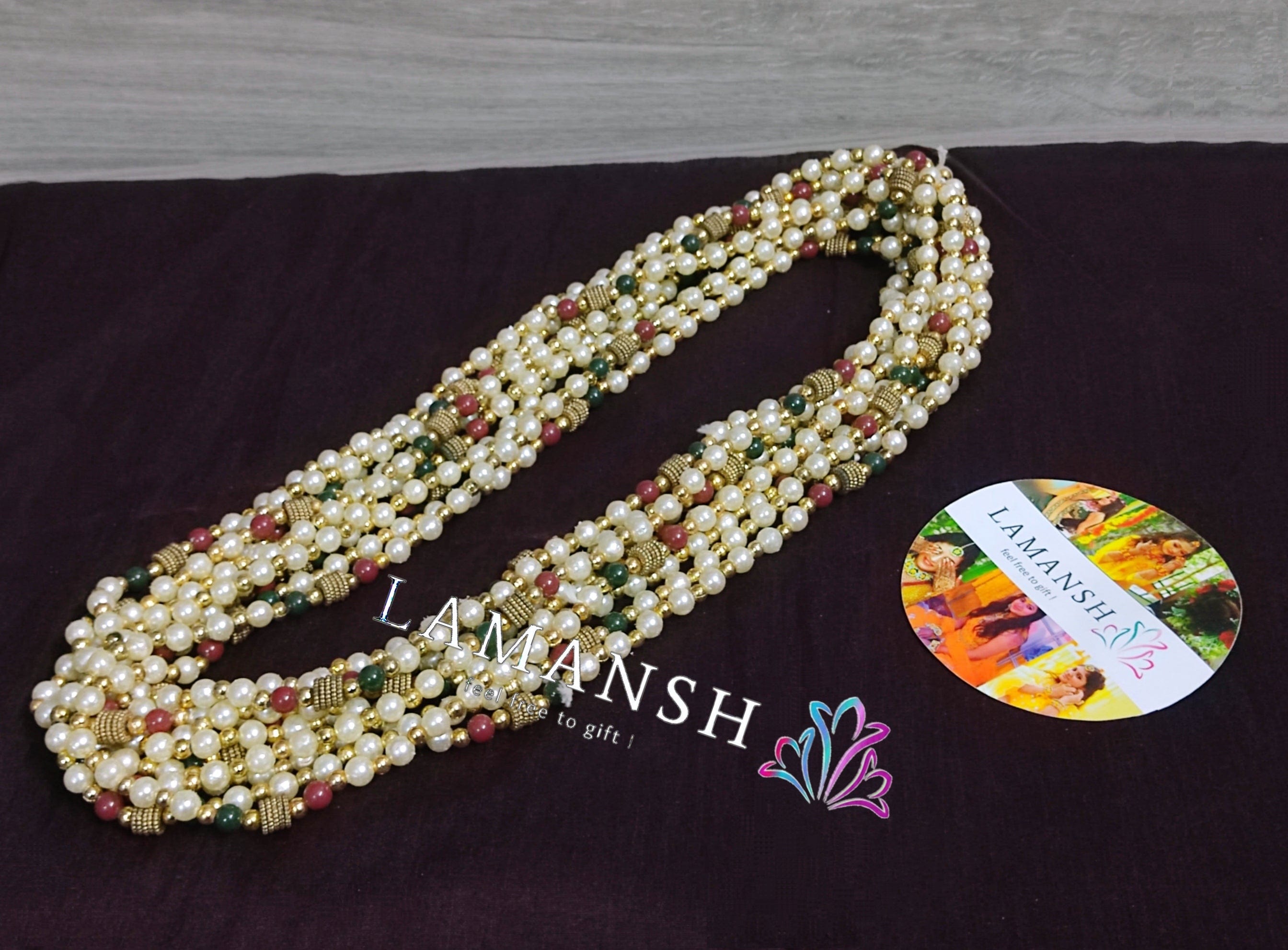 LAMANSH® Pack of 50 Barati Swagat Moti Mala For Weddings (Shaadi) /Pea ...
