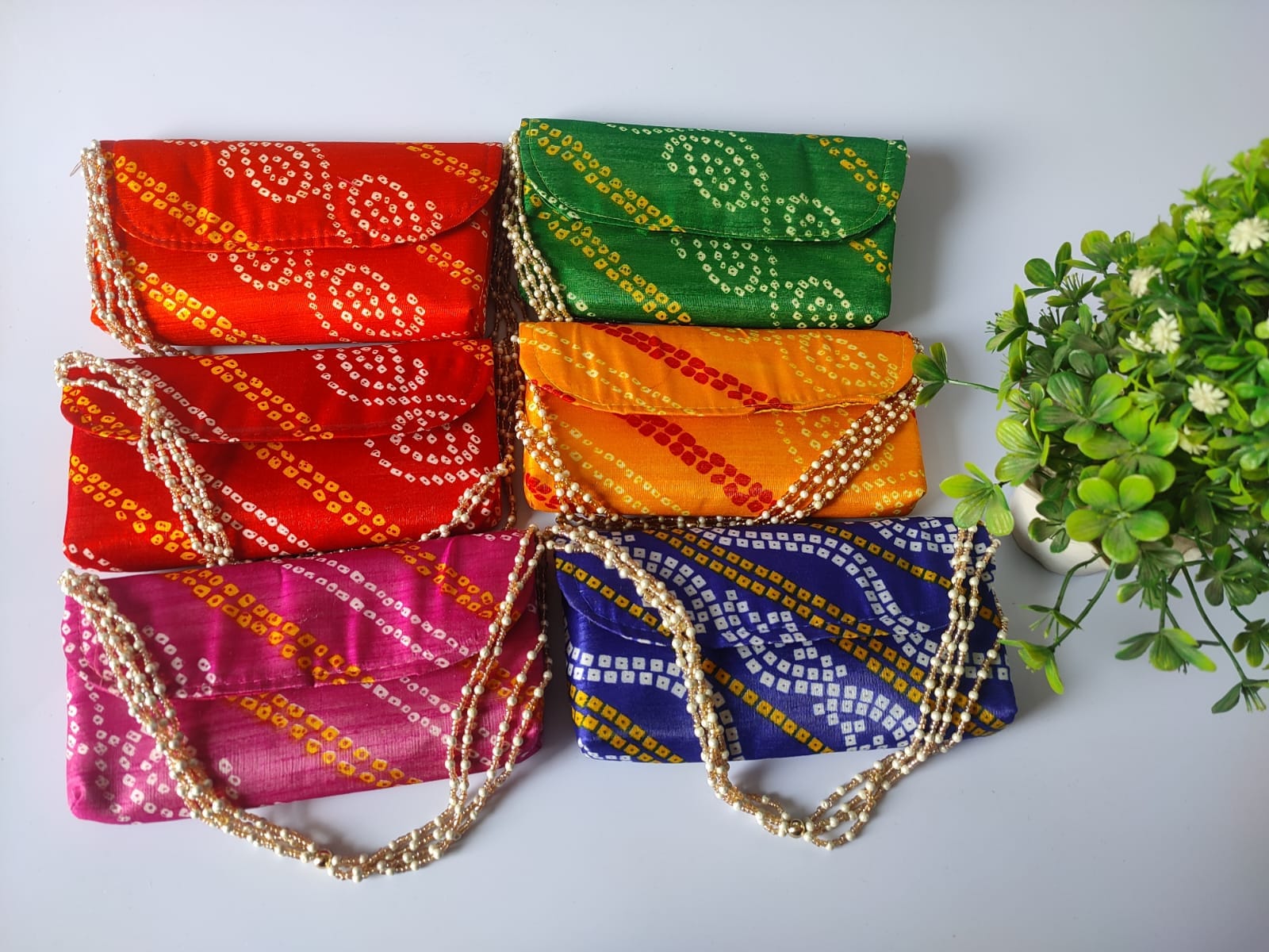 LAMANSH® (8*5 inch) bandhej bandhani Fabric Clutches | Wedding envelop ...