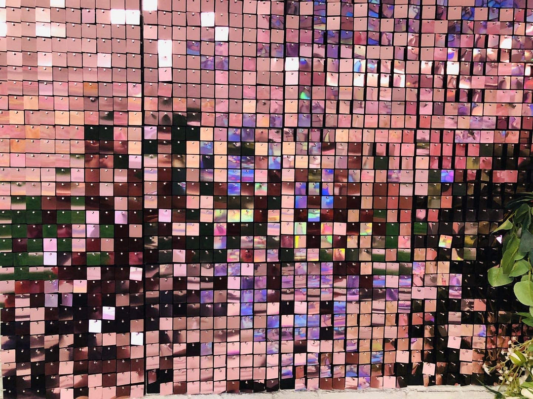 pink sequin wall