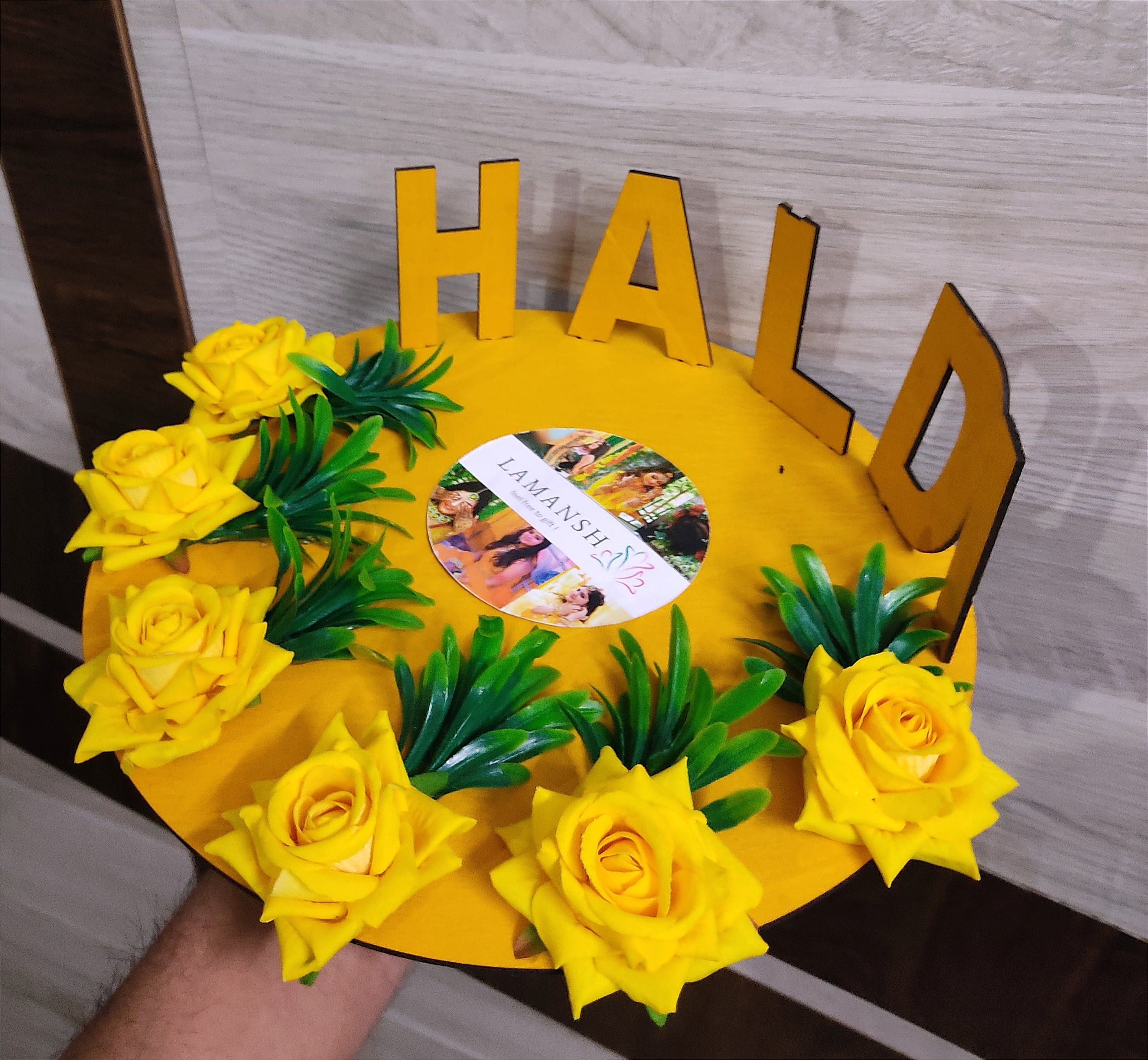 LAMANSH Latest Haldi Tray set for Wedding Ceremony / Decorated Floral ...