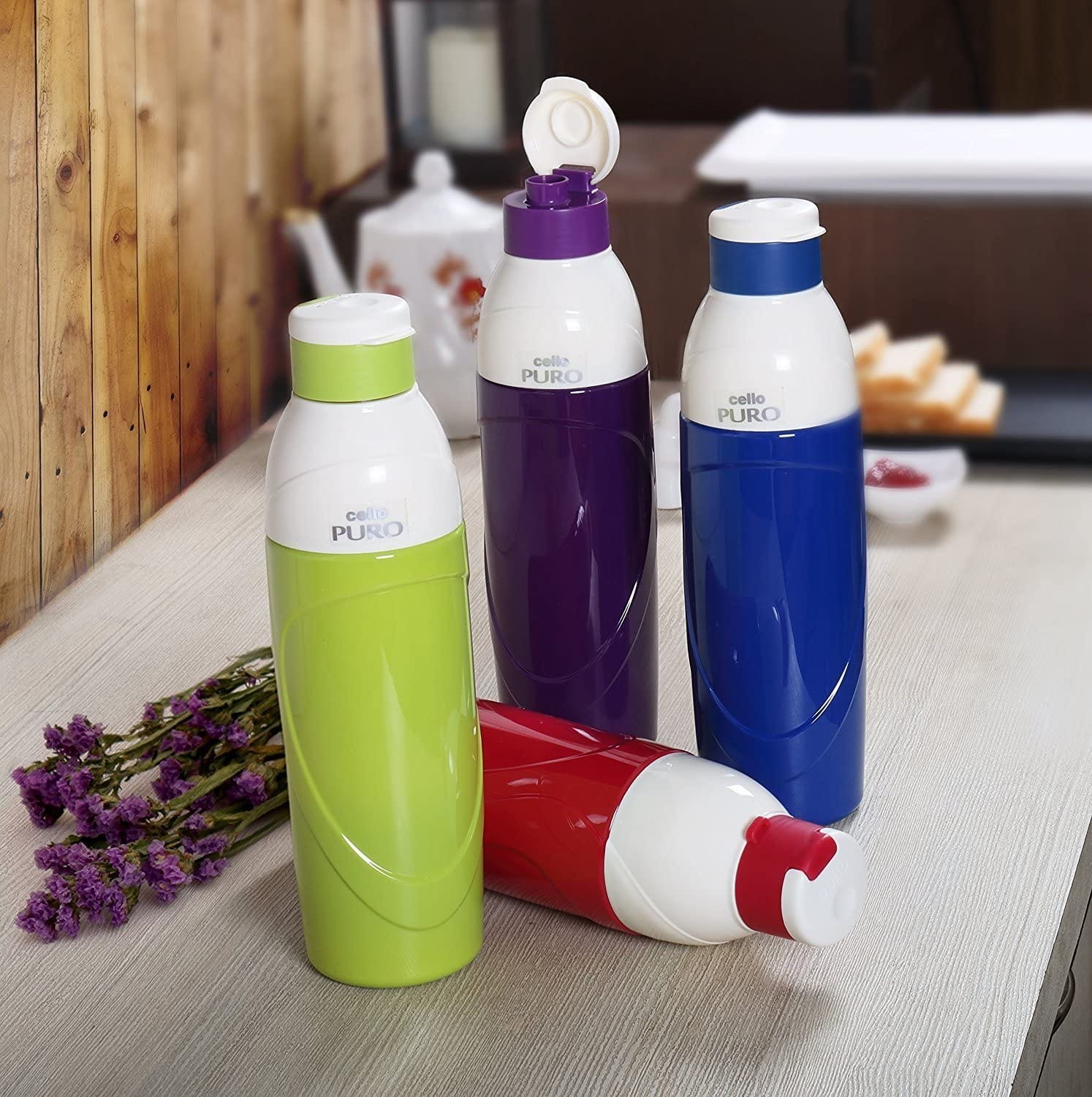 Cello 600Ml Puro Plastic Water Bottles Set ( Assorted Colors) – Lamansh