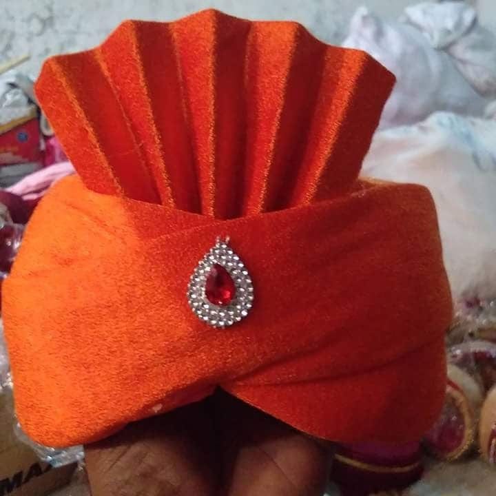 LAMANSH Pack of 10 Orange Readymade Safa Pagdi Turban for Guests Barat ...