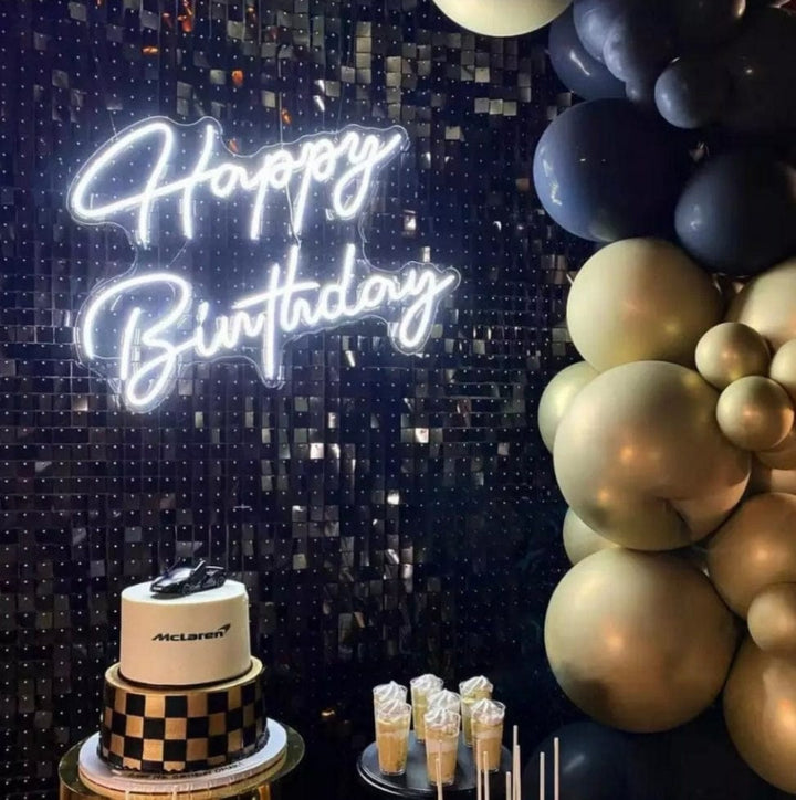 black sequin wall panels