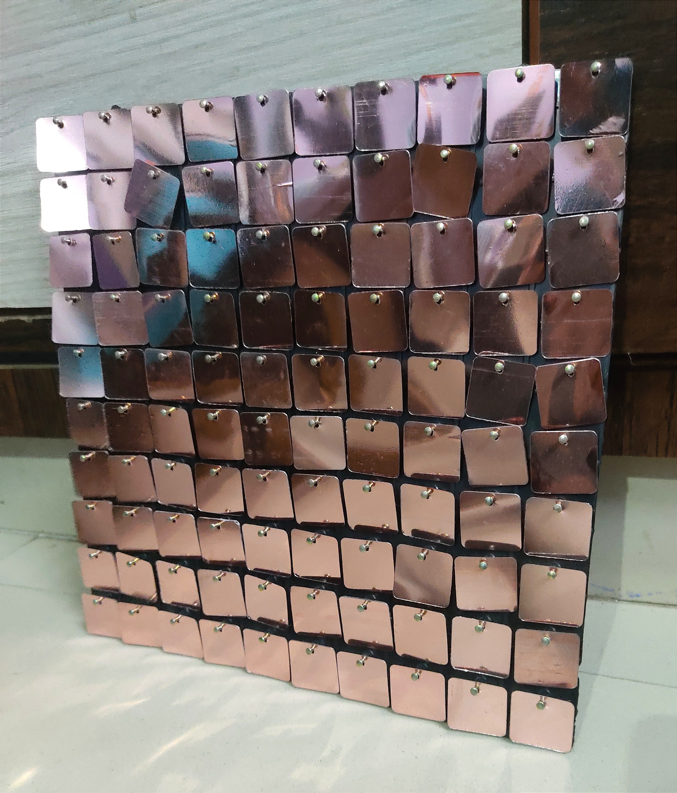 LAMANSH Pack of 12 Sheets Decorative Wall Panels, Mirror Rose Gold Seq ...