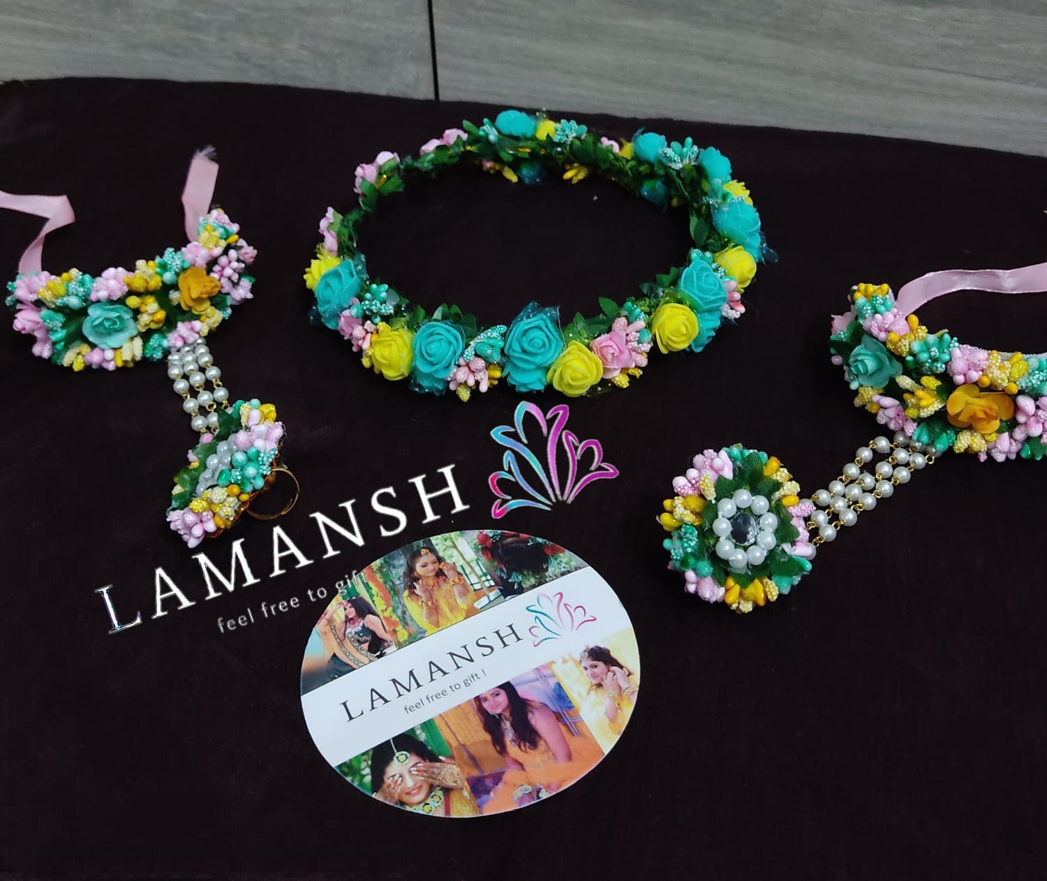 LAMANSH® Elegant Head Tiara & Bracelet attached with Ring for Women ...