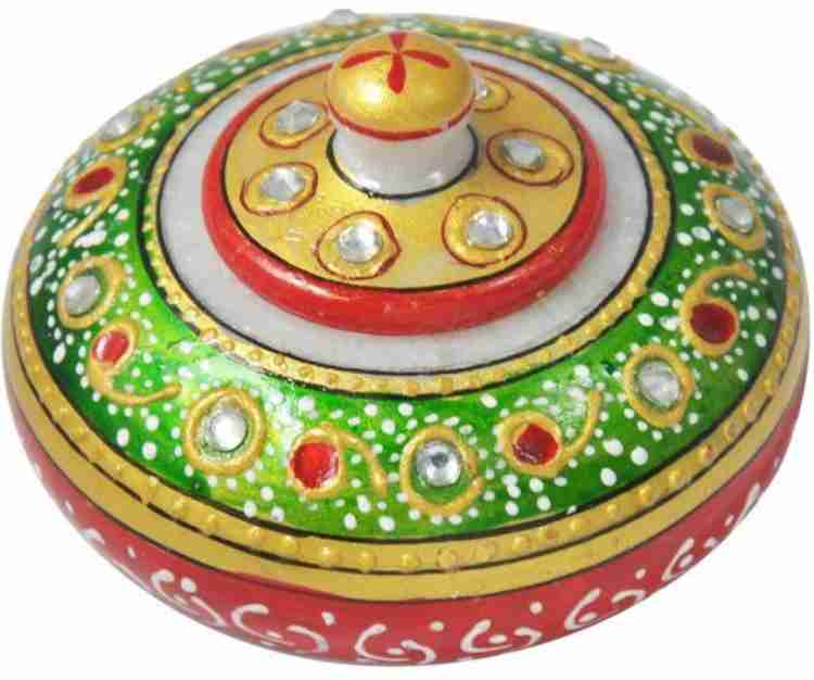 New Jaipur Handicraft Marble Dabbi / Kumkum Box / Sindoor Dani / Roli ...